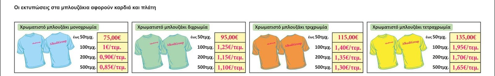 Eκτύπωση Μπλούζες T-Shirt από 6.70€
